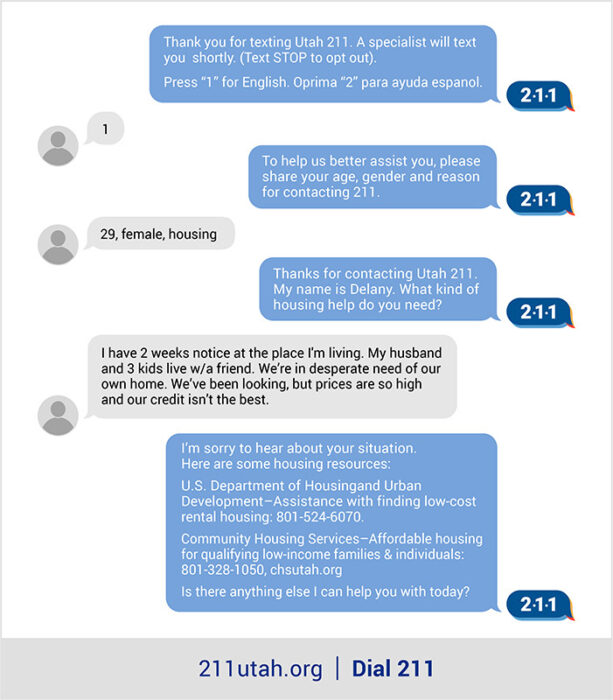Utah 211 is Updating Their Text Number — United Way Salt Lake